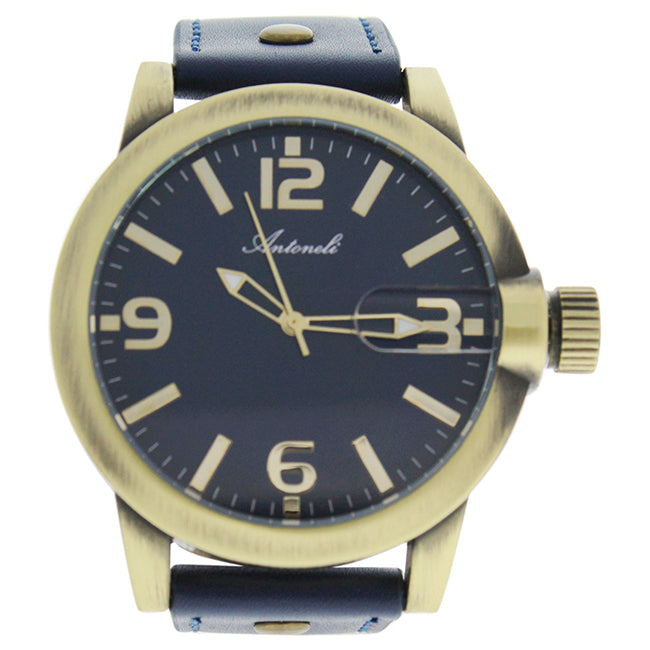 Antoneli AG1901-08 Gold/Blue Leather Strap Watch by Antoneli for Men ...