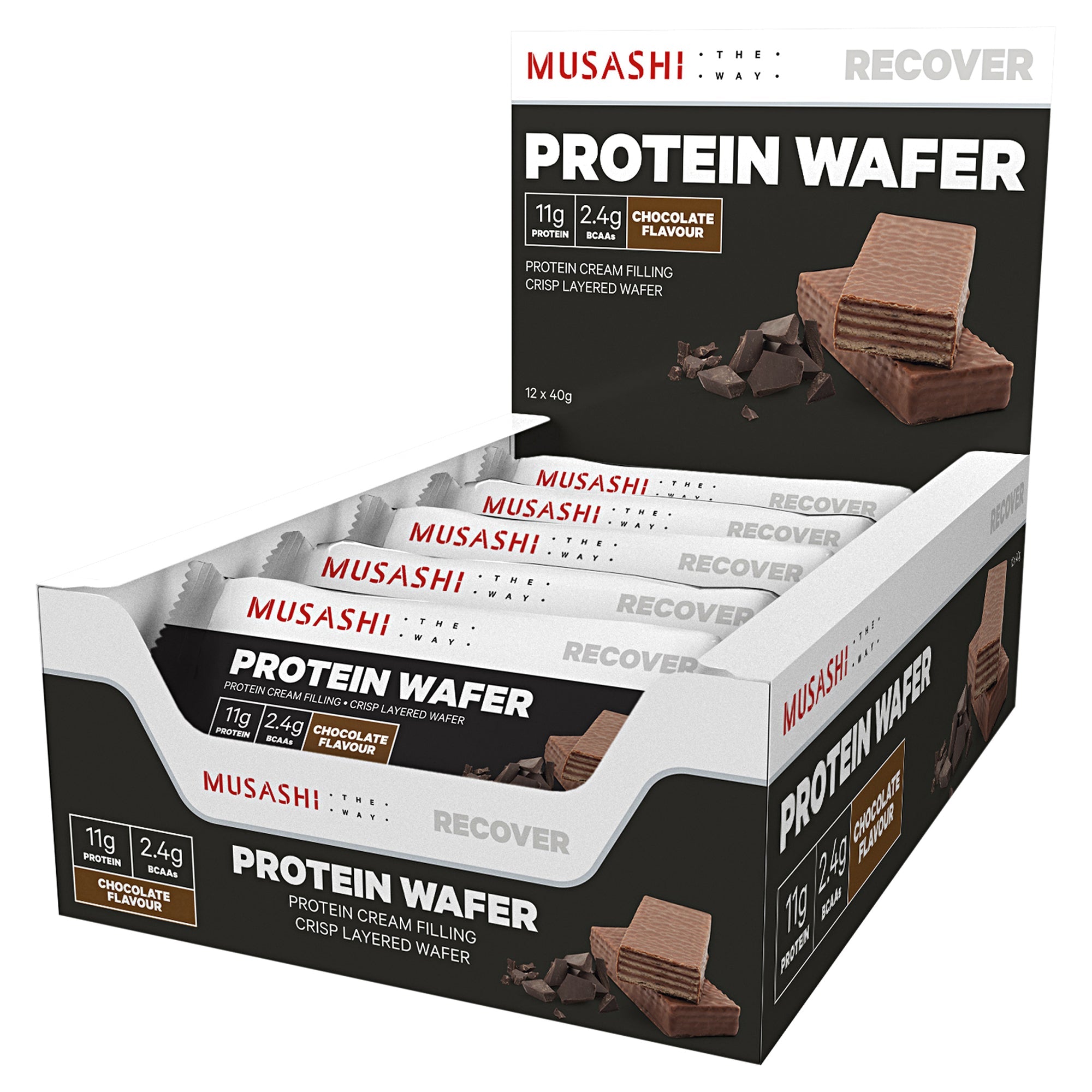 Musashi Protein Wafer Chocolate 40g X 12 – Fresh Beauty Co.