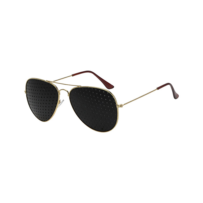 Natural Eye Care Pinhole Glasses Aviator Metal Frame Gold – Fresh ...