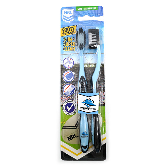 Nrl - 2pk-cronulla Sharks Toothbrushes – Fresh Beauty Co.