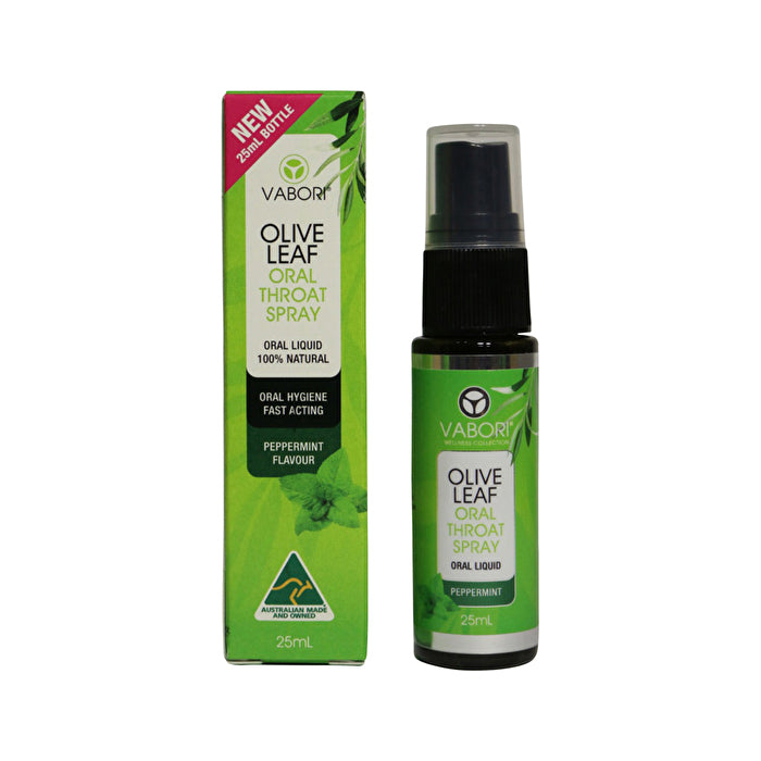 Vabori Olive Leaf Oral Throat Spray Peppermint Flavour Oral Spray 25ml – Fresh Beauty Co.